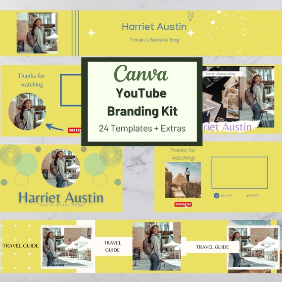 Editable Youtube Canva Templates Intros Outros and Banners | Etsy