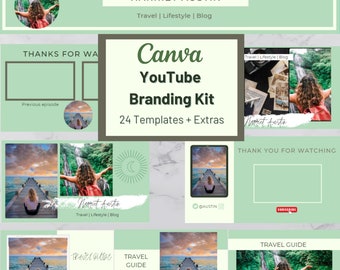 Editable Youtube Canva Templates Intros Outros and Banners | Etsy