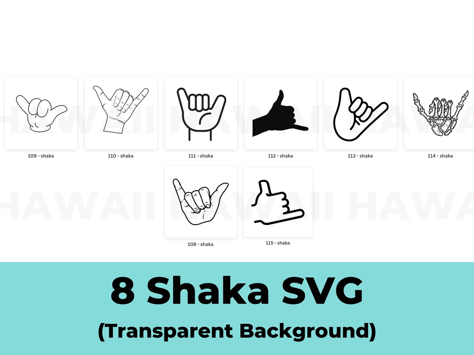 Shaka Svg Bundle Digital Download - Etsy