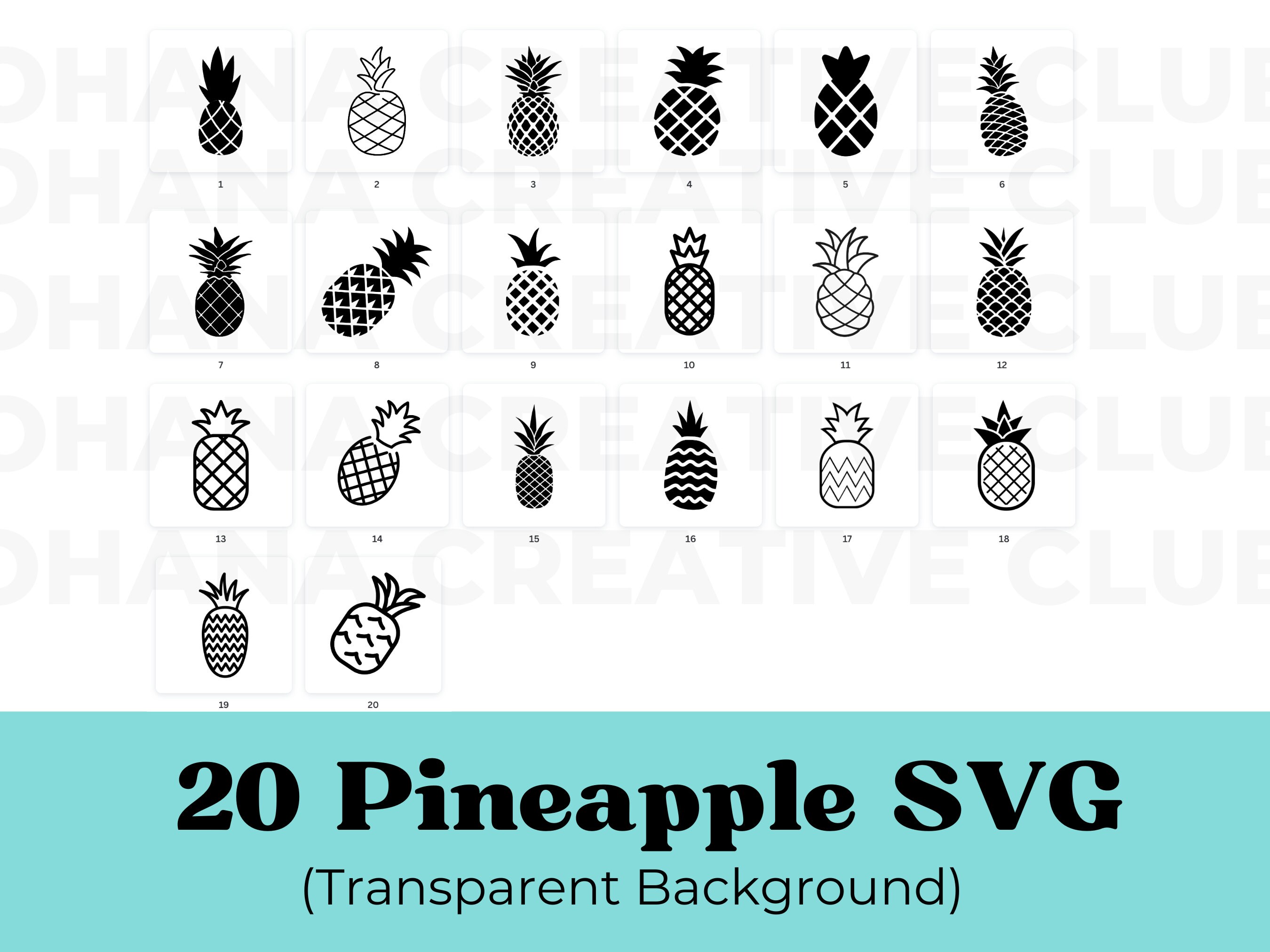 Pineapple Svg Bundle 22 Pineapple Svg Digital Download - Etsy