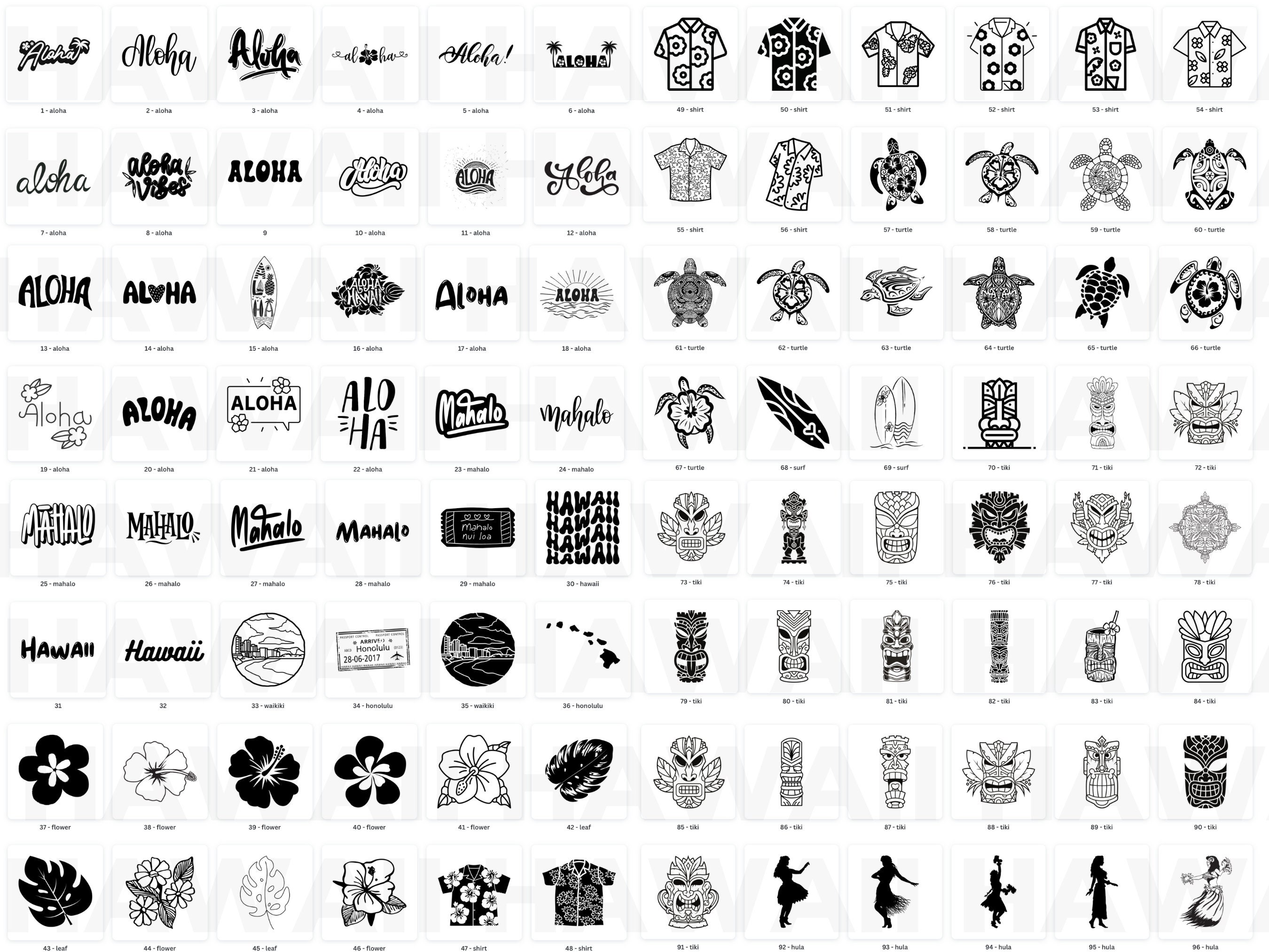 Hawaii SVG Bundle | Aloha Svg | Shaka Svg | Hula Svg | Tiki Svg ...
