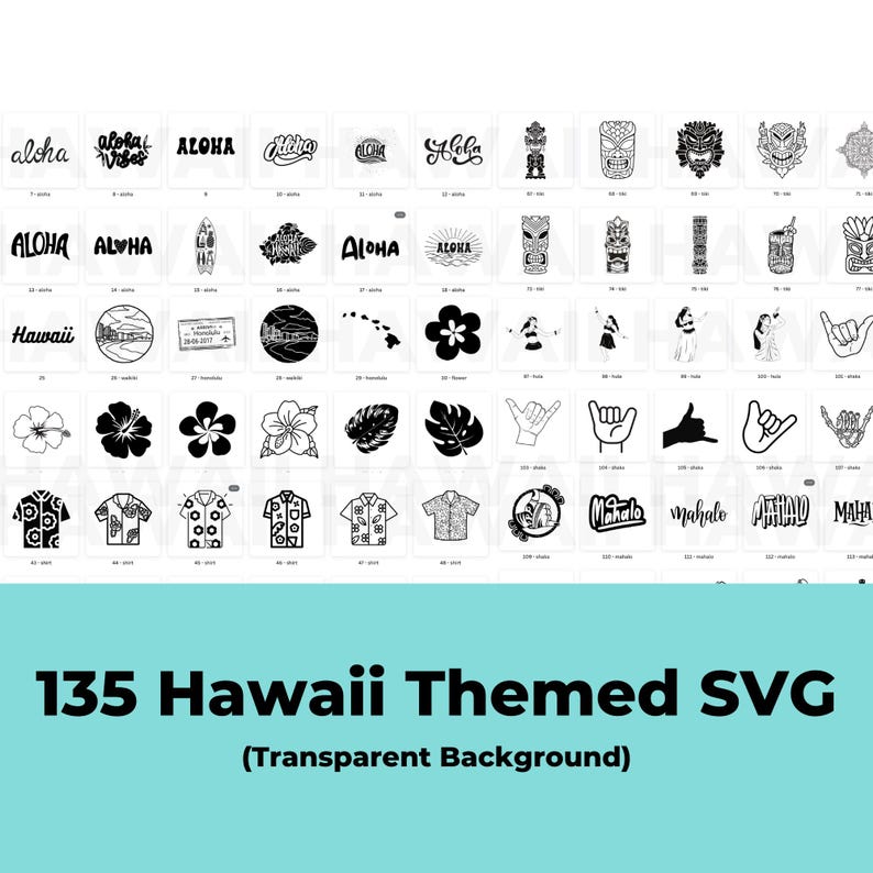 Hawaii SVG Bundle | Aloha Svg | Shaka Svg | Hula Svg | Tiki Svg ...