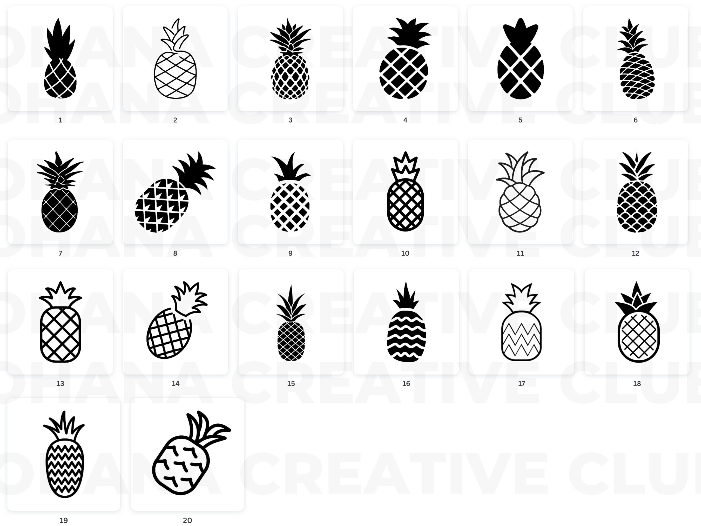 Pineapple Svg Bundle 22 Pineapple Svg Digital Download - Etsy