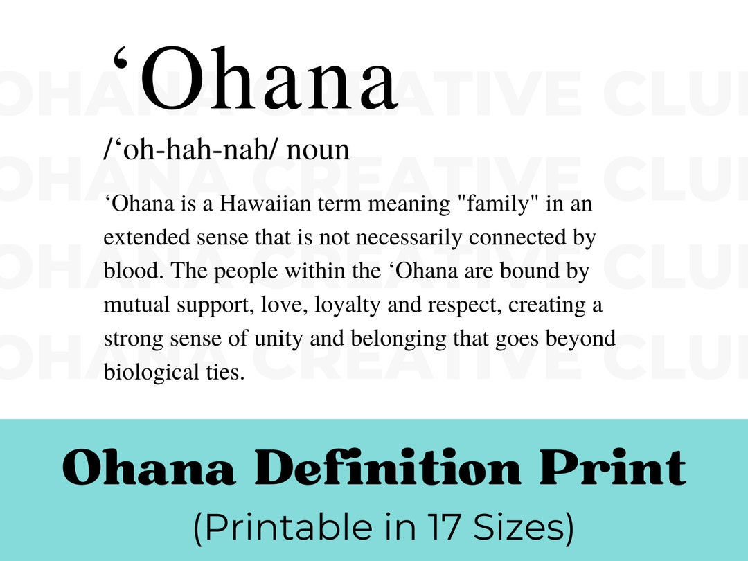 Ohana Definition in Dictionary Style | Hawaii Digital Print | Digital Products - Etsy