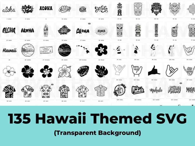 Hawaii SVG Bundle | Aloha Svg | Shaka Svg | Hula Svg | Tiki Svg ...