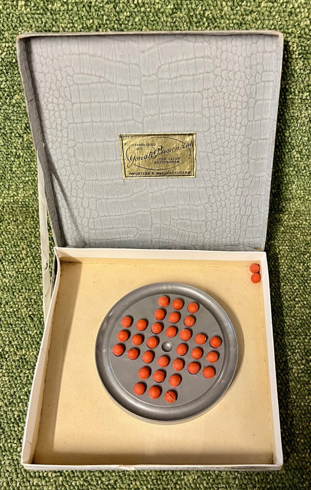 Vintage 1950's Solitaire, Complete in Original Faux Crocodile Cardboard ...