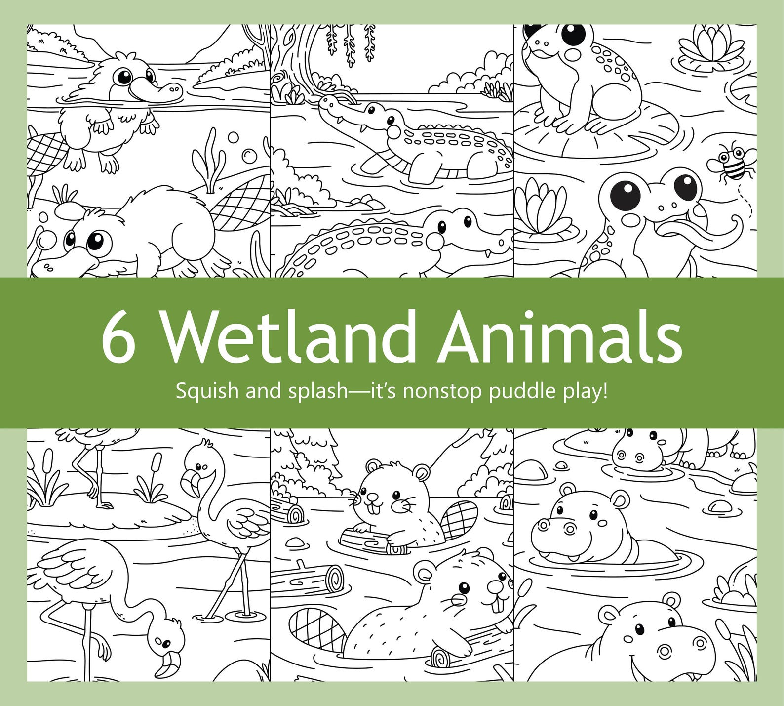 Forest and Wetland Animal Coloring Pages | Fun Activity | Cute and ...