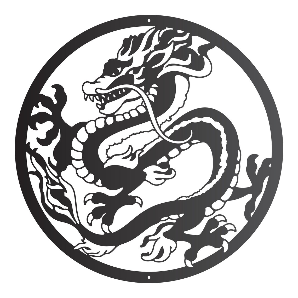 Metal Dragon Wall Art, Mythical Dragon Home Décor, Asian Dragon Wall ...