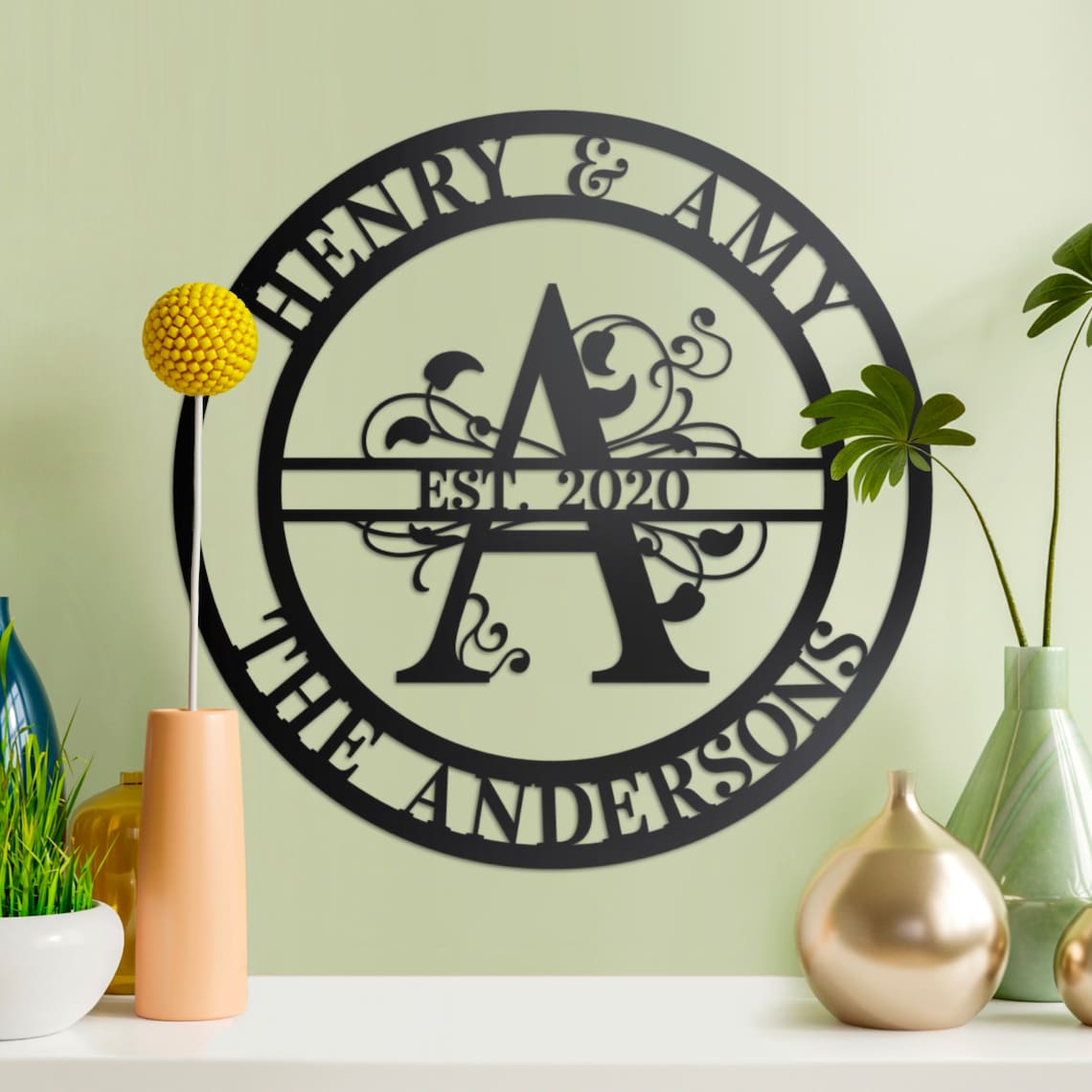 Custom Metal Monogram, Personalized Wedding Décor, Customizable ...