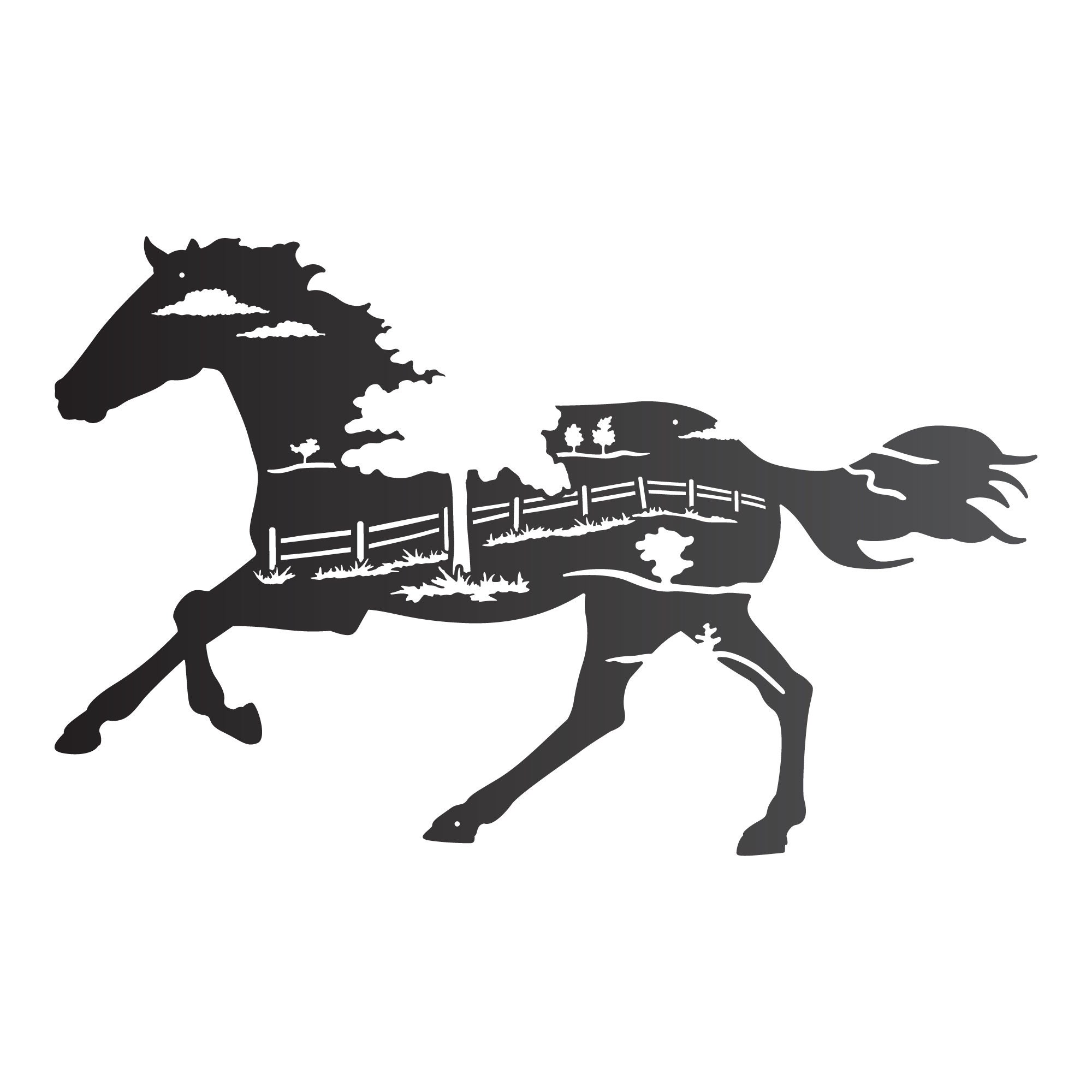 Farmhouse Horse Silhouette Metal Wall Art, Barnyard Rustic Home Décor ...