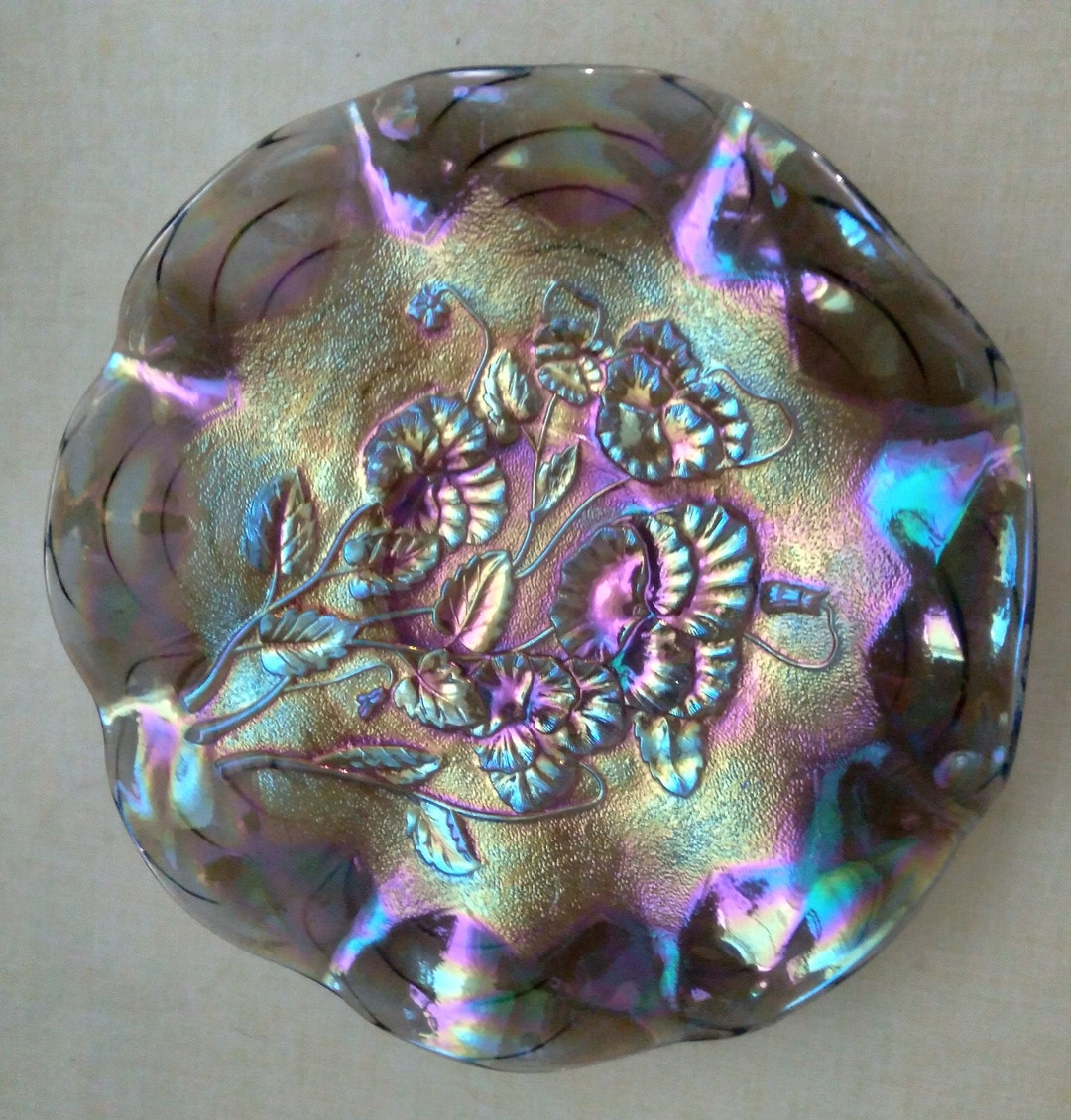 Imperial Low RUFFLED PANSY Plate/bowl in Smoke-beautiful-free Shipping ...
