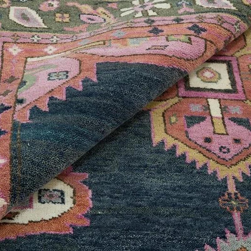 Blue Pink Turkish Rug - Etsy