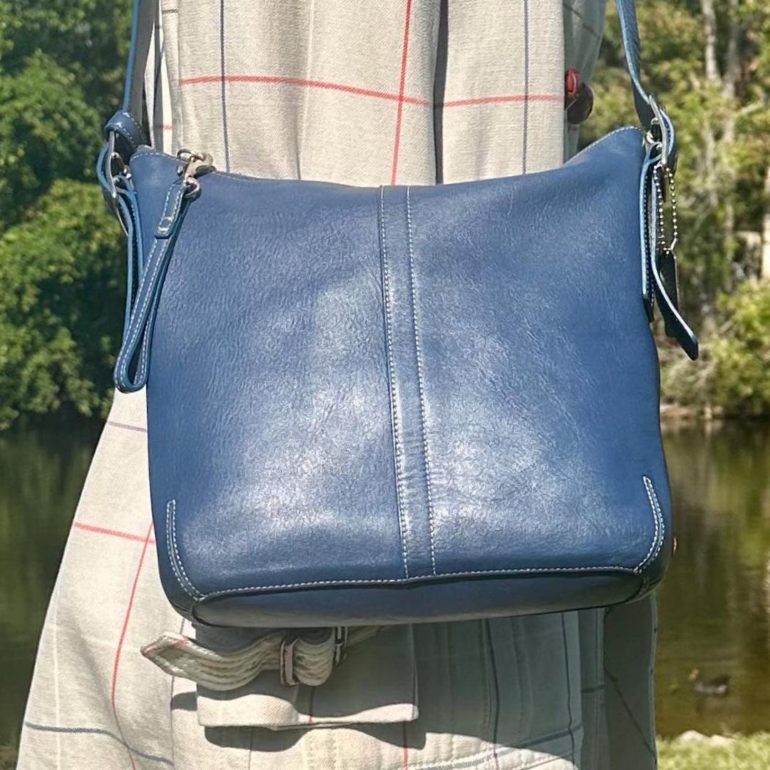 Coach Vintage 2003 Legacy Slim Duffle Crossbody Blue Leather Silver ...