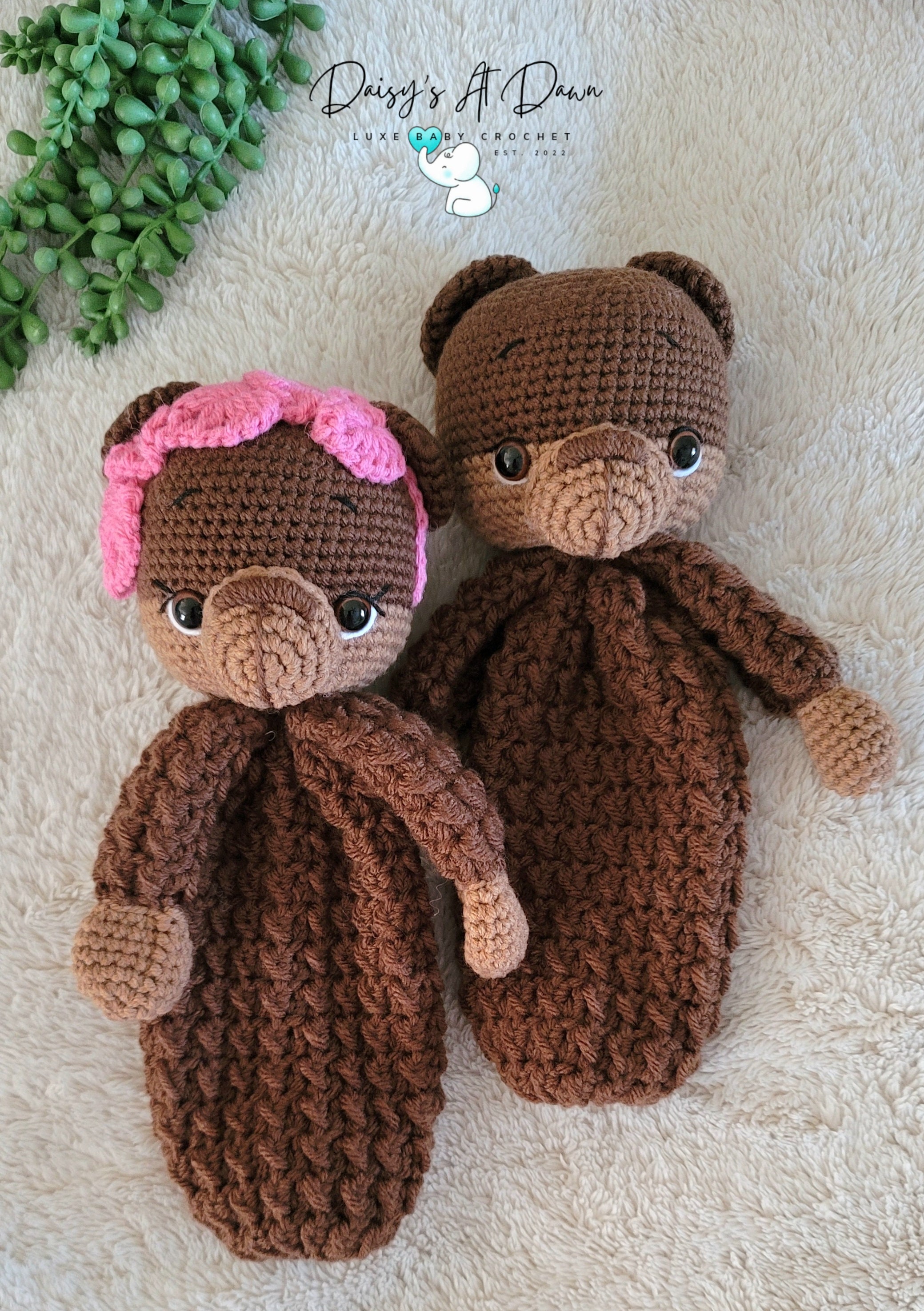 Cocoa Bears Crochet Lovey Baby's First Toy Nursery - Etsy