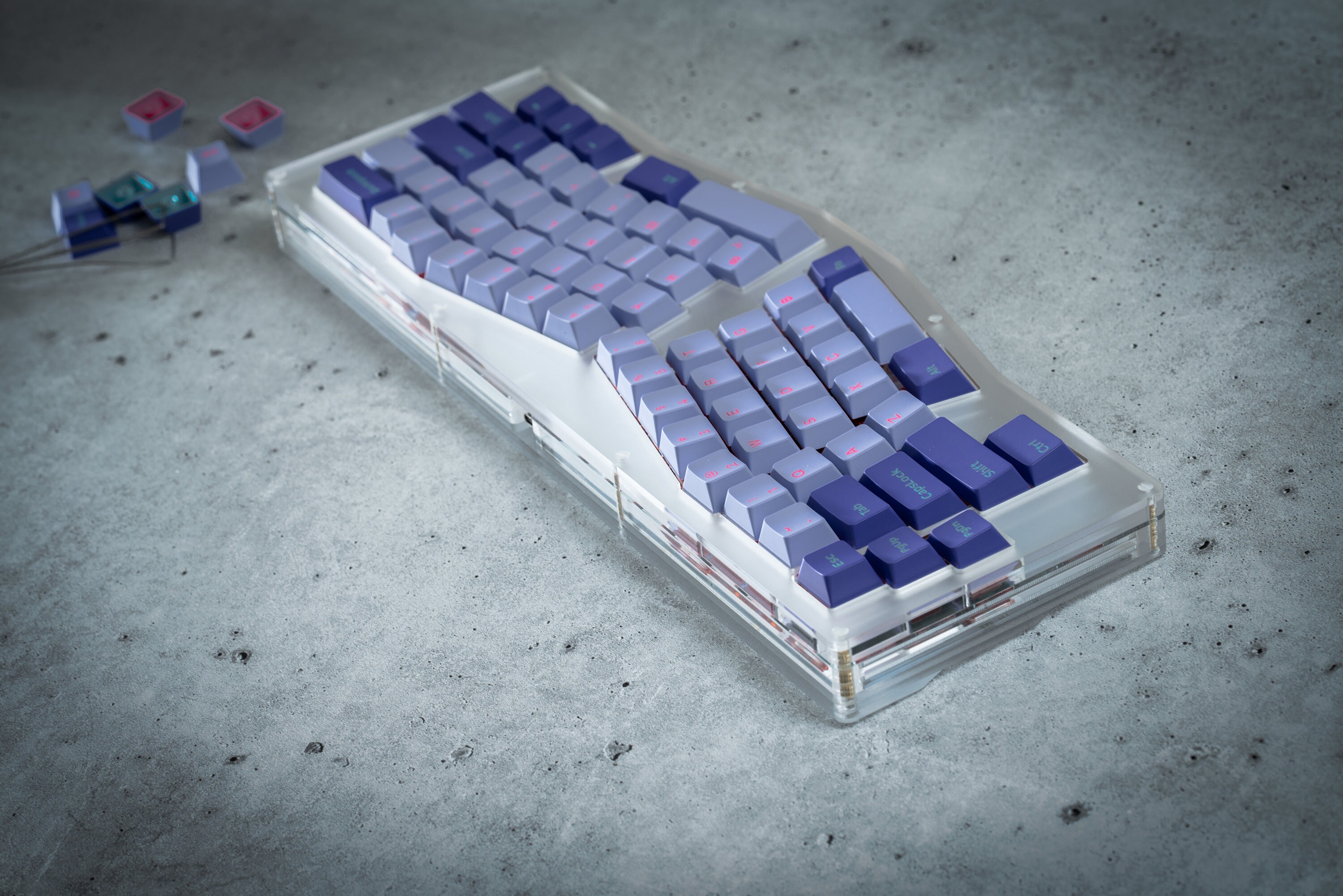 Complete Custom Keyboard and Wrist Rest Alice Layout With Nav Cluster ...