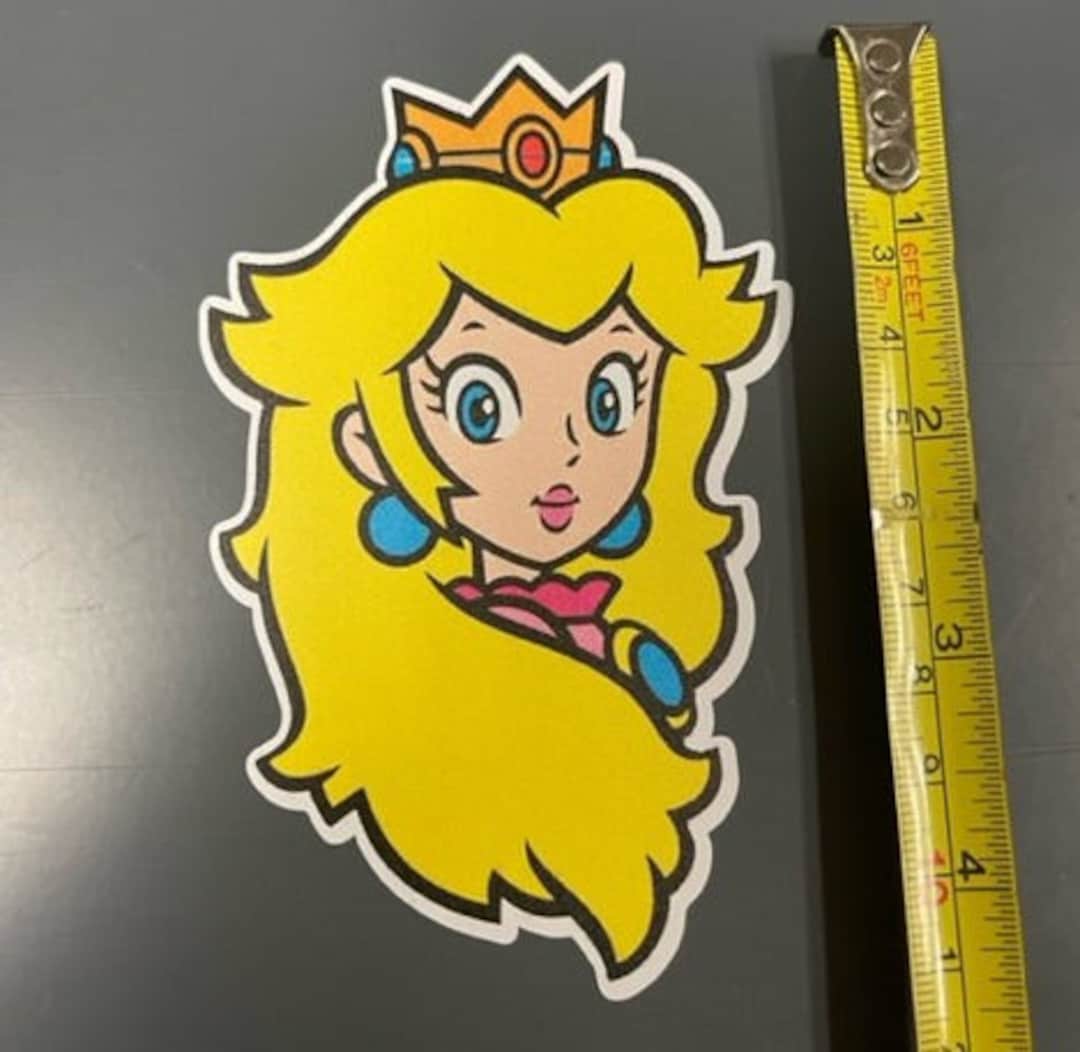 Princess Peach, Super Mario Bros Sticker, Decal, Laptop Sticker, Water ...
