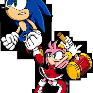 Sonic & Amy Rose | Sonic the Hedgehog Sticker, Laptop Sticker, Water ...