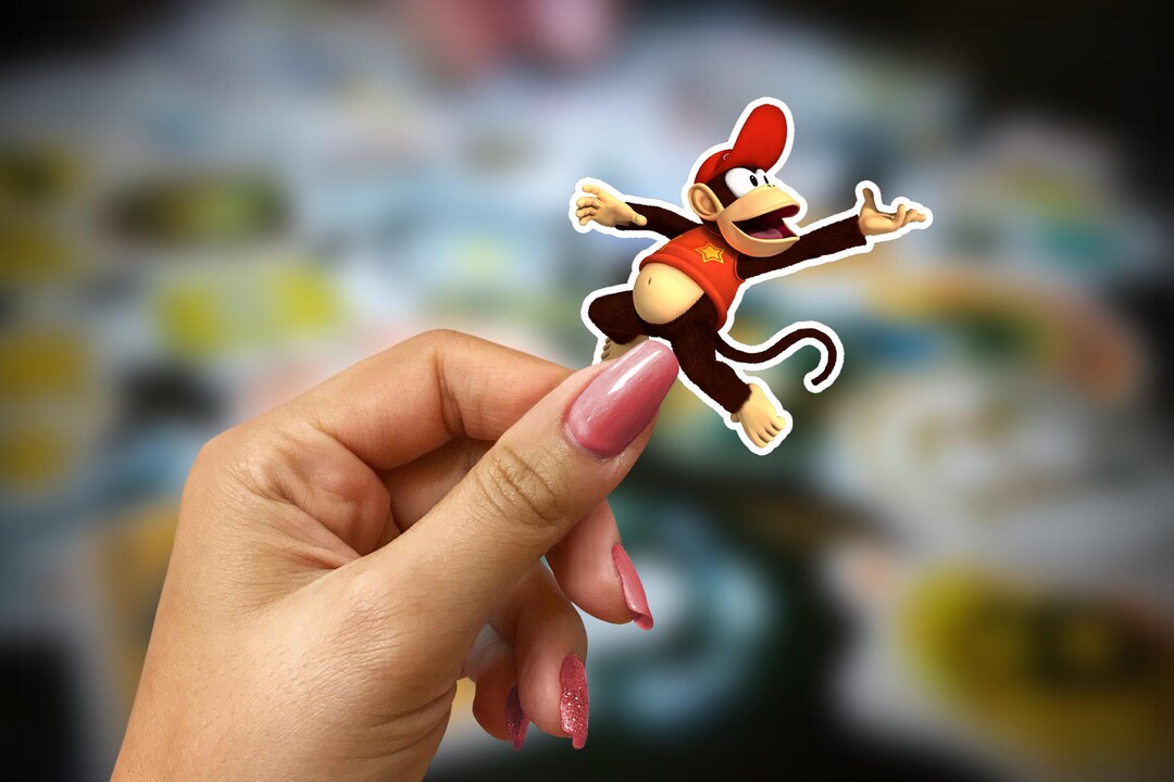 Diddy Kong Sticker Retro Nintendo Fan Art Decal 90s Video Game Monkey ...