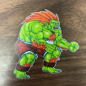Blanka Street Fighter Sticker Decal Laptop Sticker Water Bottle Sticker ...