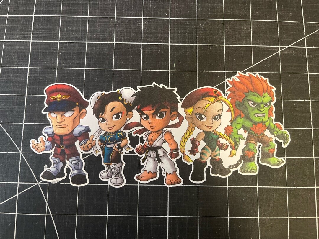 Street Fighter 2 Characters Decal Laptop Sticker Water Bottle Sticker ...