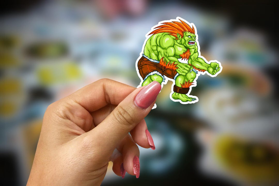 Blanka Street Fighter Sticker Decal Laptop Sticker Water Bottle Sticker ...