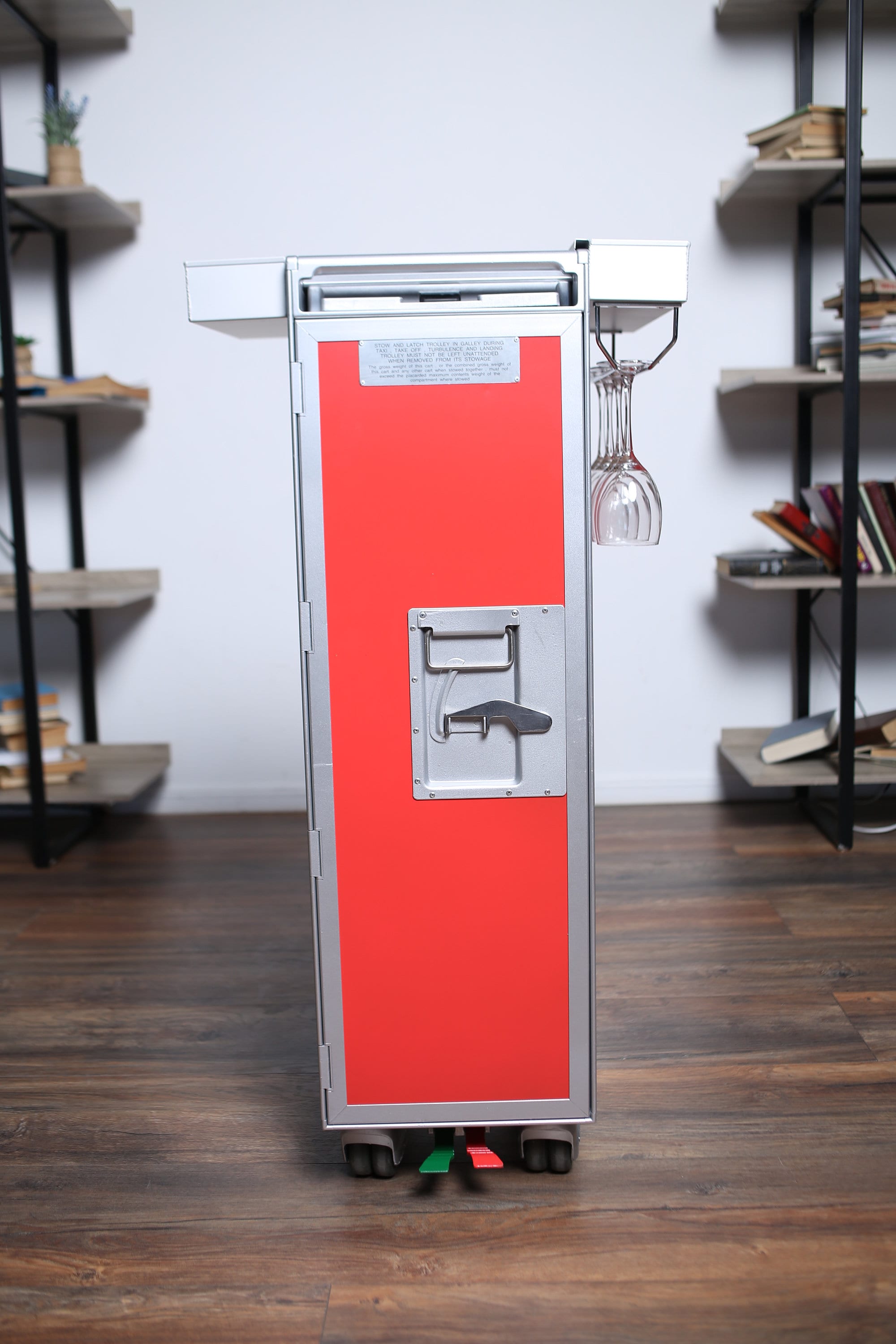 Red/original Airplane Trolley/home Bar/ Galley Cart - Etsy