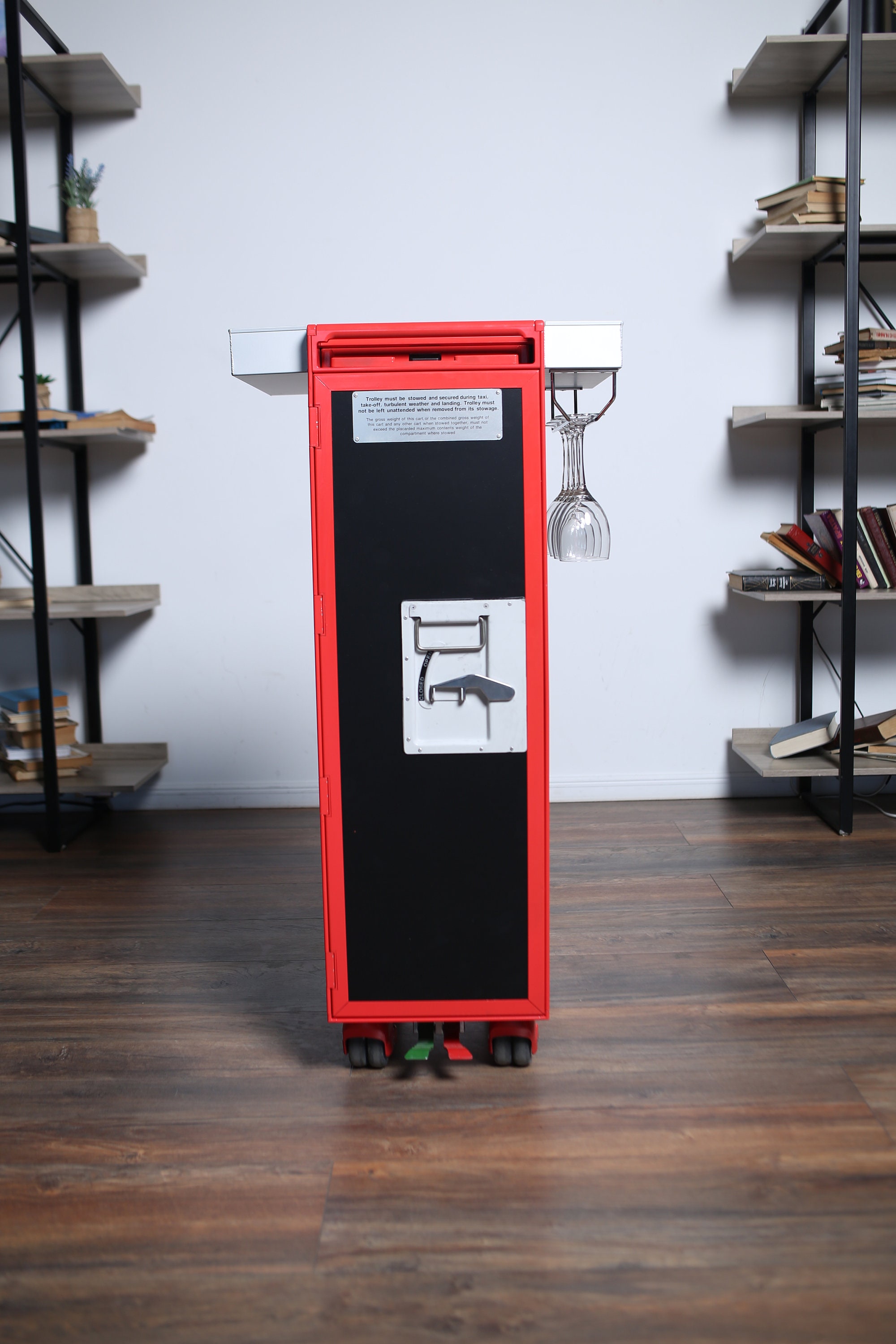 Black & Red/original Airplane Trolley/home Bar/ Galley Cart - Etsy