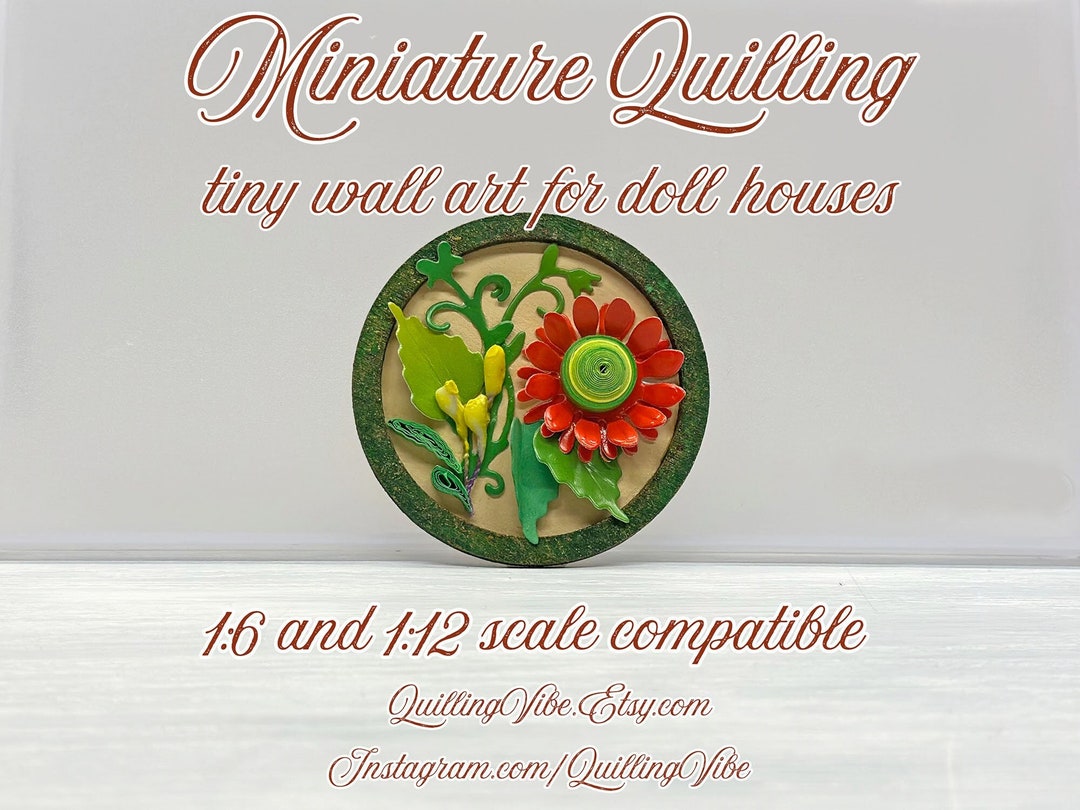 Miniature Quilling Wall Art: 3D Paper Flower Dollhouse Decor - Etsy