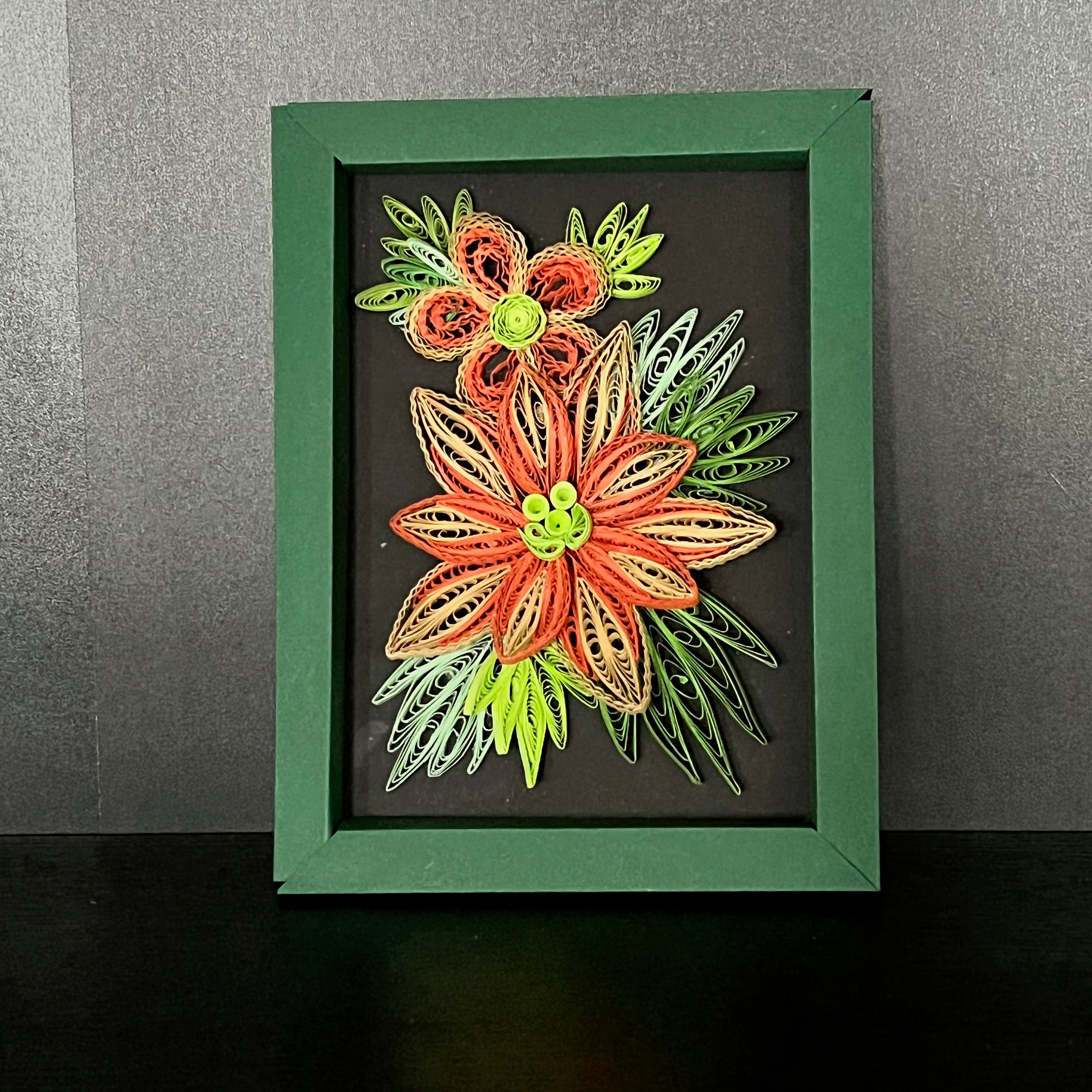 Paper Strips Art: Orange Flowers Quilling Artwork With Paper - Etsy
