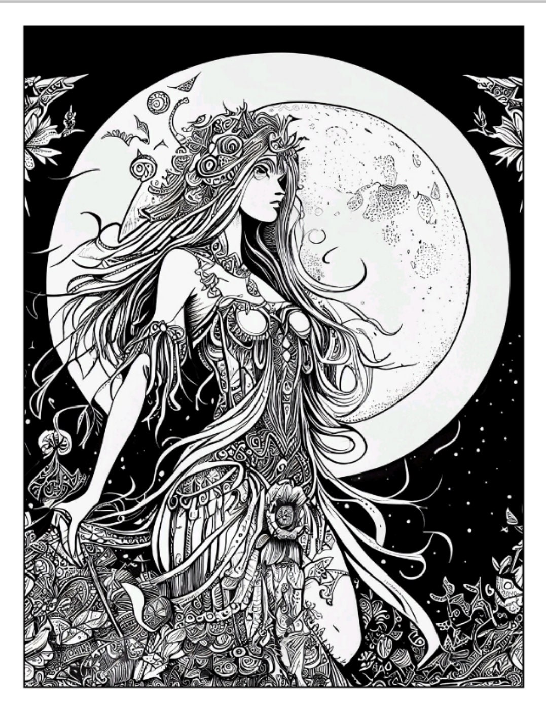Moon Witch & Goddess Pagan Crafts Coloring Pages. Creativity and ...