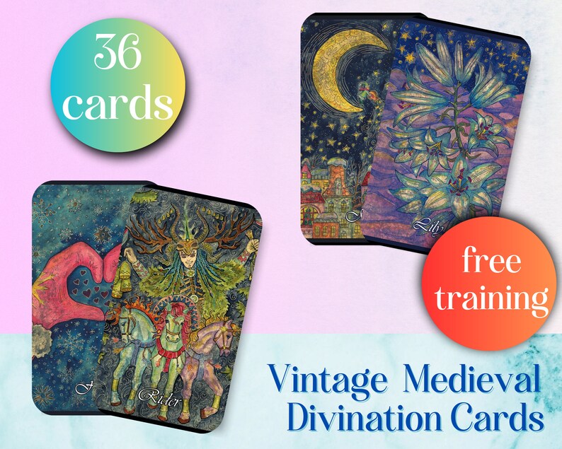 Lenormand Printable Oracle Cards, With Free Training Instructions ...