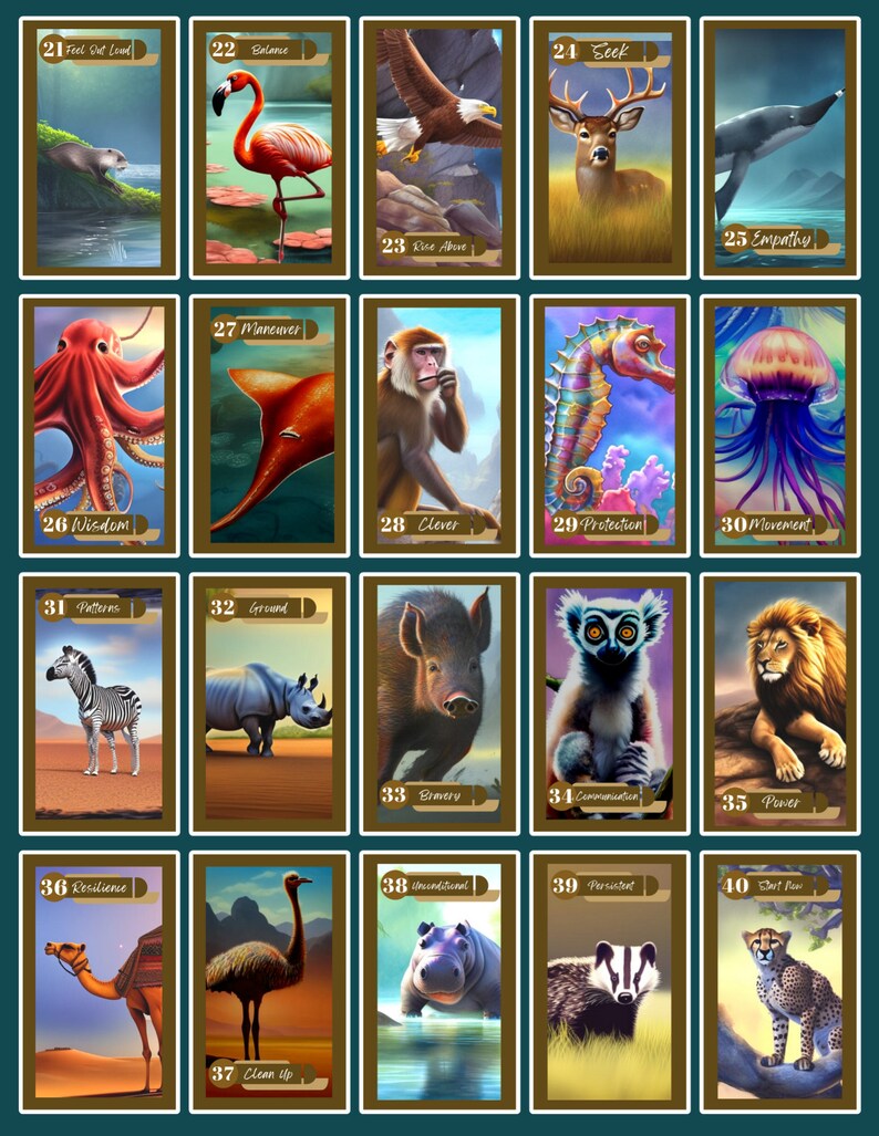 Spirit Animal Oracle Deck With Guidebook, Digital Download Instant ...