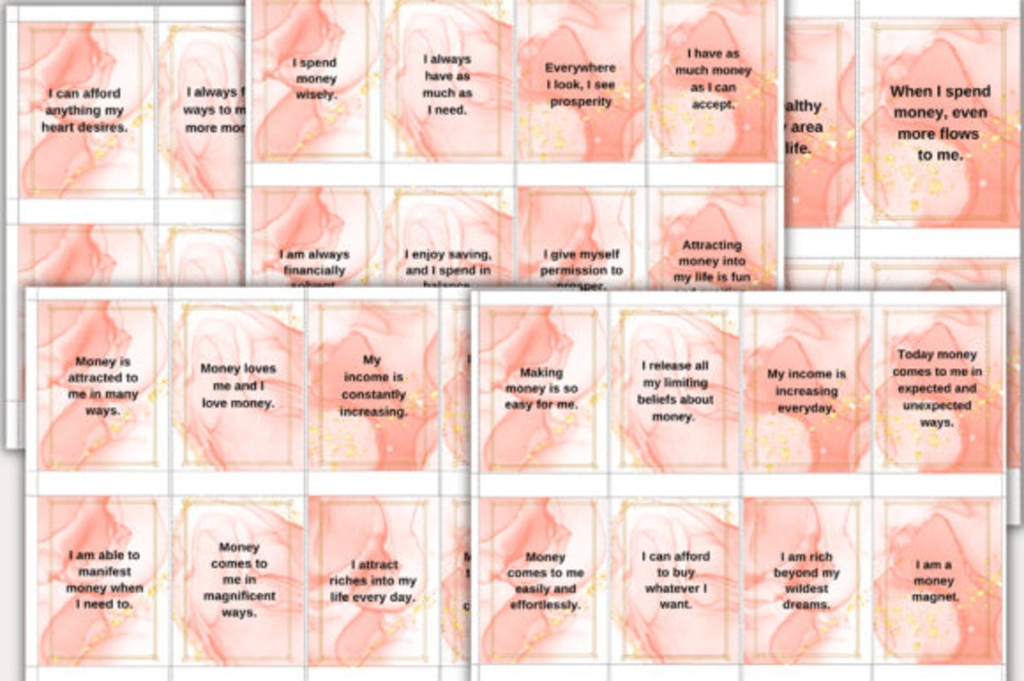 Pink Positive Affirmations Printable - Etsy