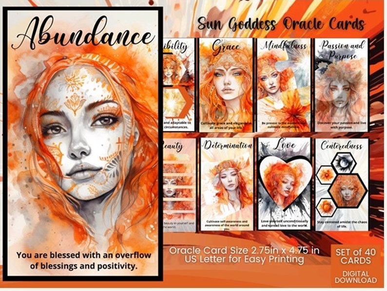 Sun Goddess Printable Oracle Deck - Etsy