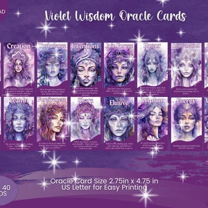 Violet Flame Wisdom Oracle Cards Printable - Etsy