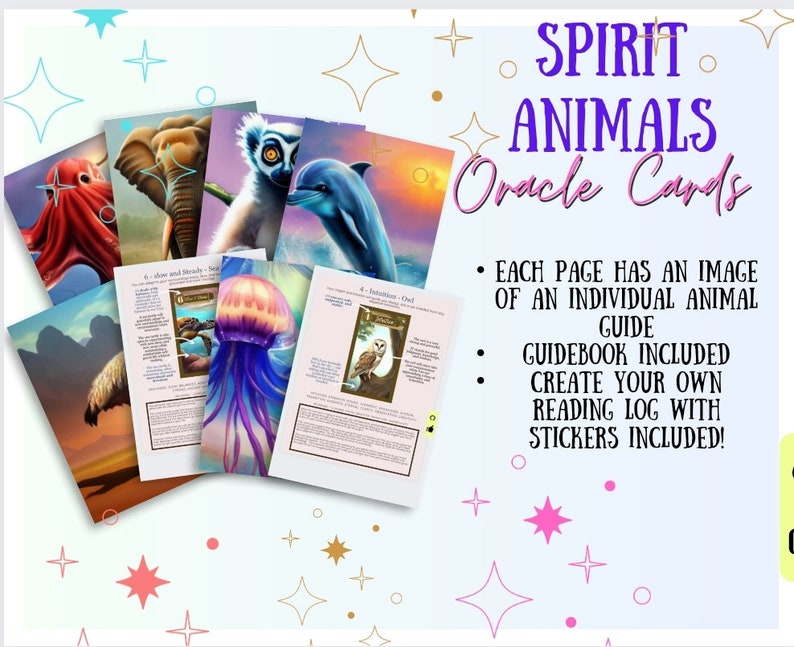 Spirit Animal Oracle Deck With Guidebook, Digital Download Instant ...