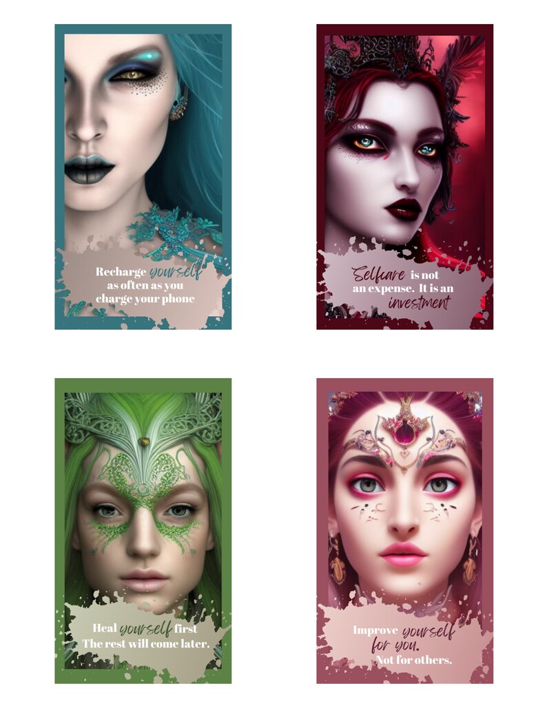 Self Love Oracle Printable Cards - Etsy