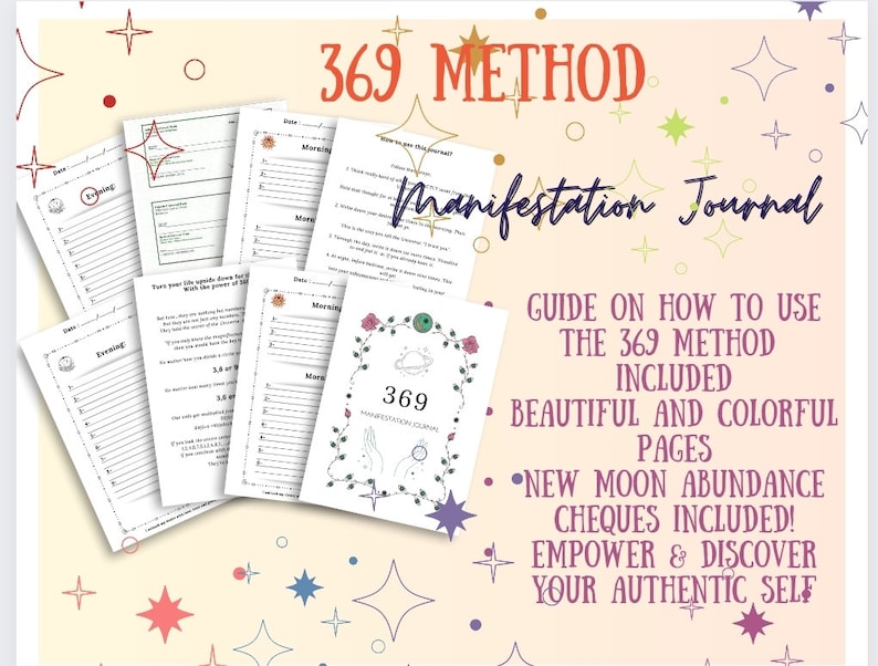 369 Manifestation Journal, Law of Attraction Workbook (digital Download ...