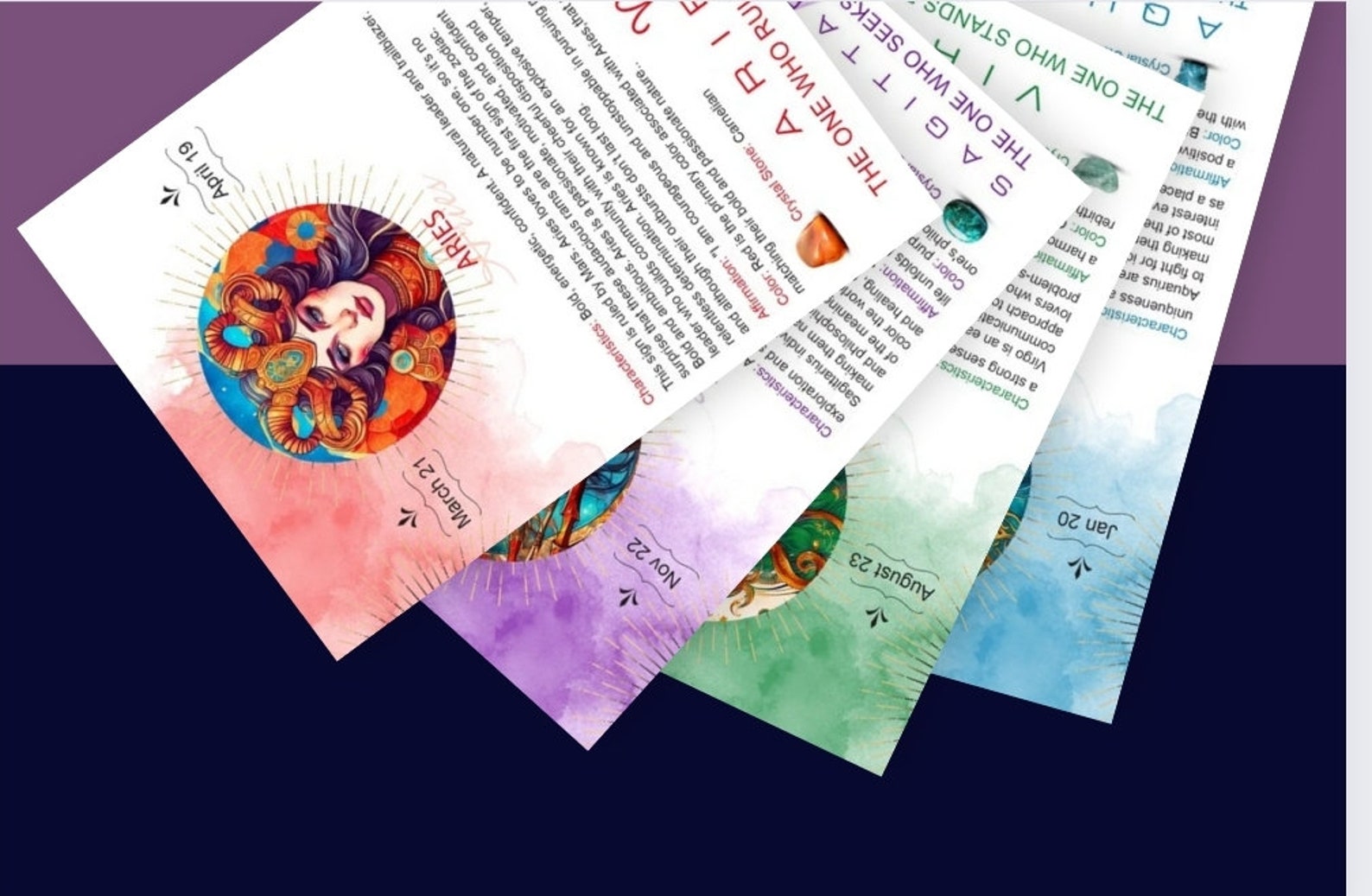 Zodiac Correspondence Grimoire Pages Astrology Girls Flash Cards Learn ...