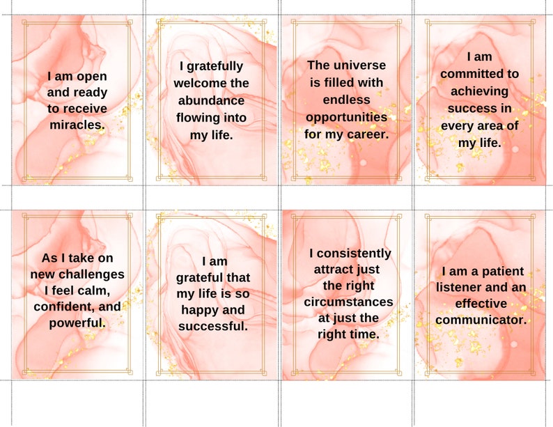 Pink Positive Affirmations Printable - Etsy