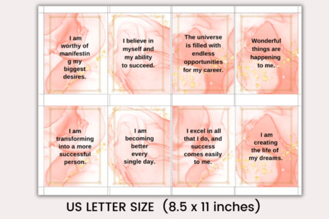 Pink Positive Affirmations Printable - Etsy