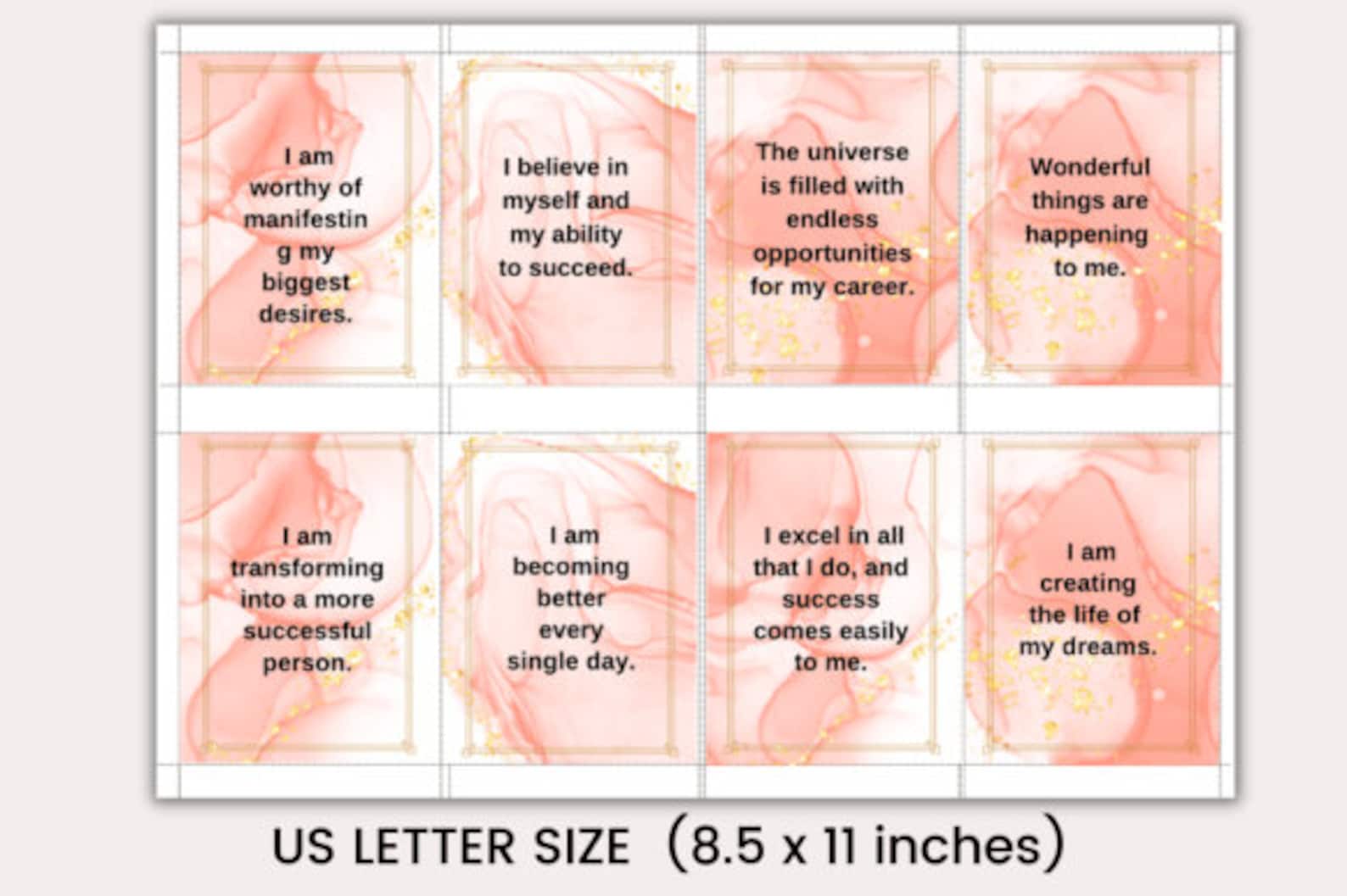 Pink Positive Affirmations Printable - Etsy