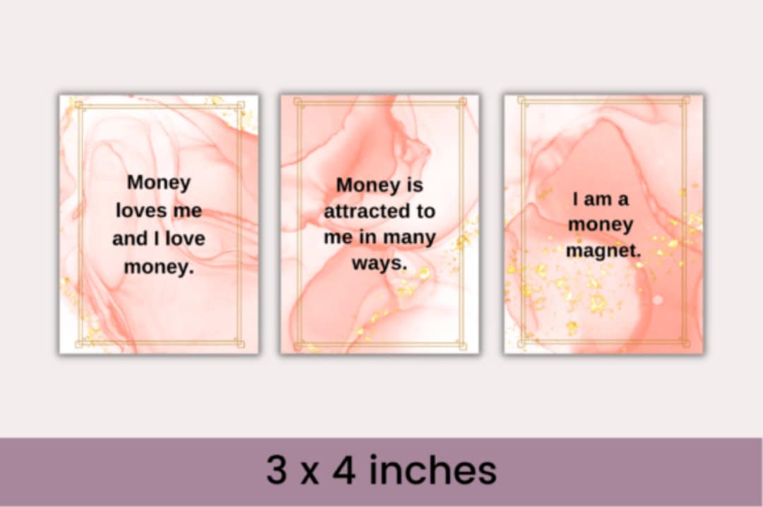 Printable Money Affirmations Intention Cards - Etsy