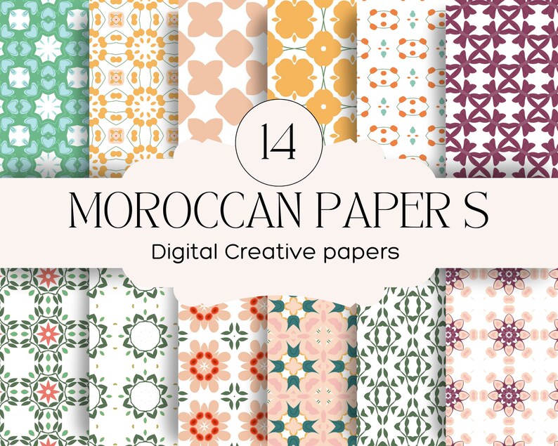 Moroccan Digital Creative Papers - Etsy