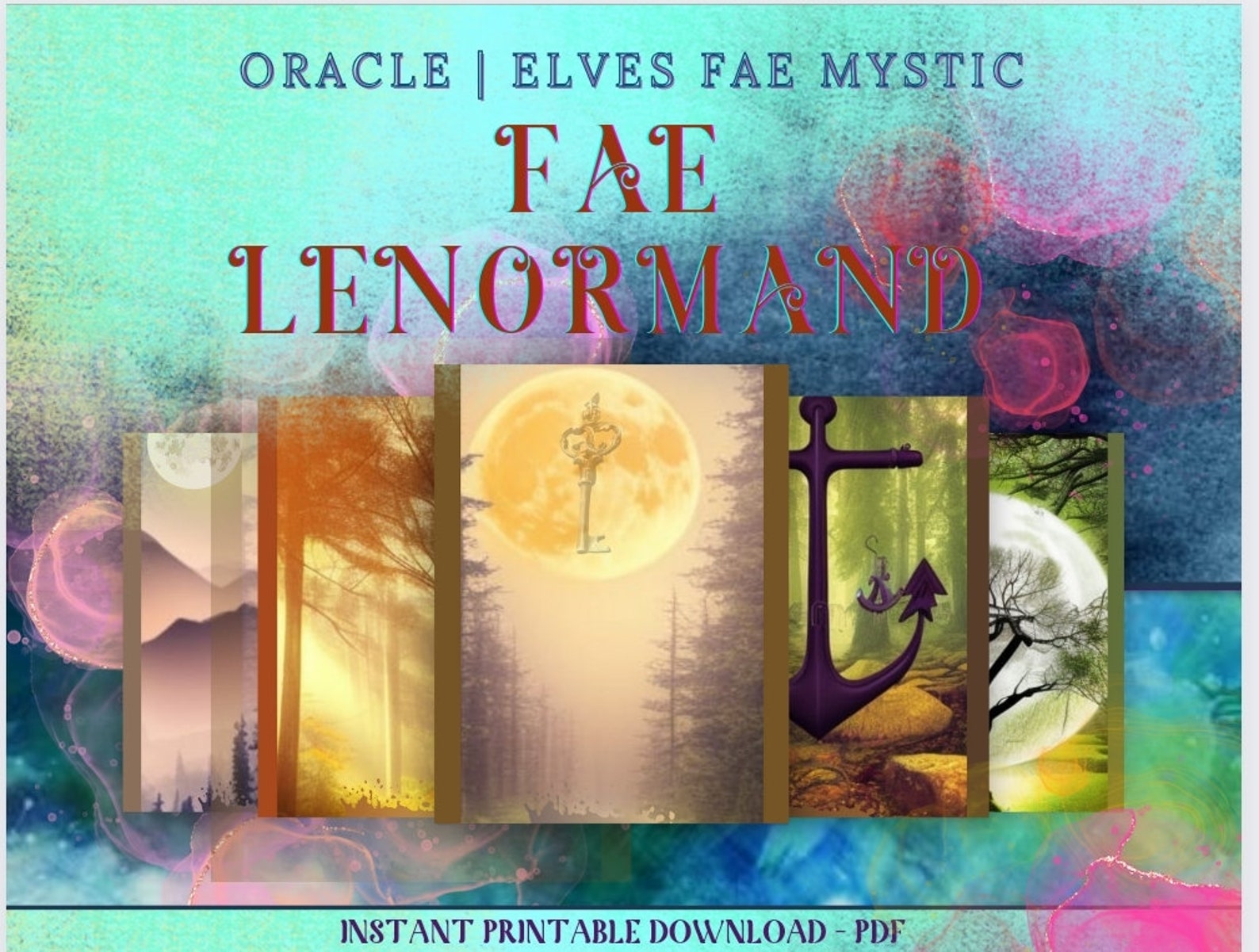 Lenormand Cards Digital With Instructions on How to Play and Card Key ...