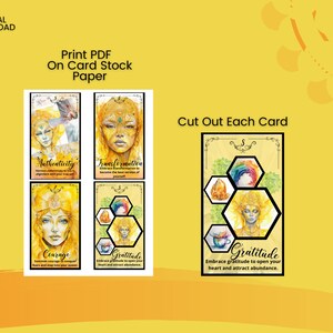 Star Goddess Wisdom ,yellow Oracle Card Deck, Printable! - Etsy