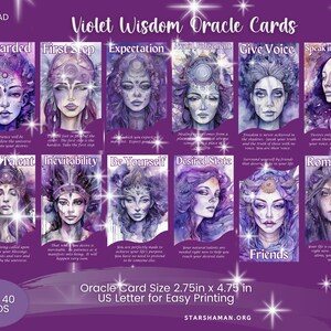 Violet Flame Wisdom Oracle Cards Printable - Etsy