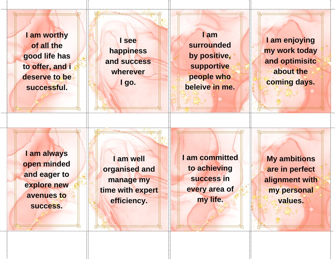 Pink Positive Affirmations Printable - Etsy