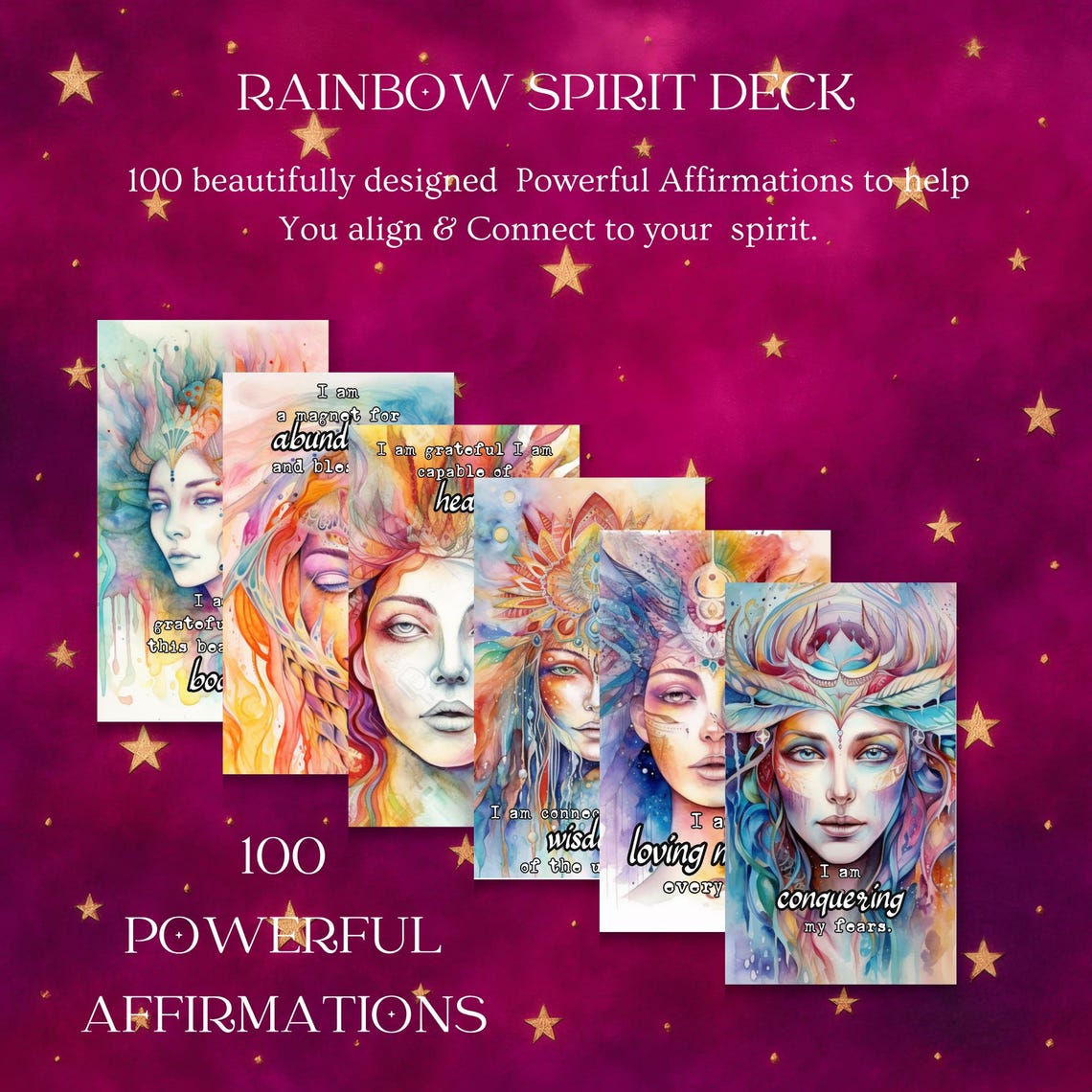 Rainbow Spirit, Oracle Affirmation Cards Digital Download - Etsy