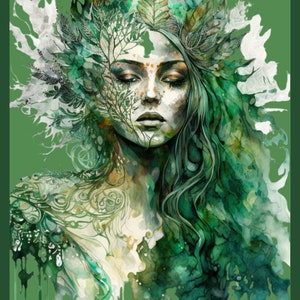 Green Goddess Wiccan Oracle Cards - Etsy